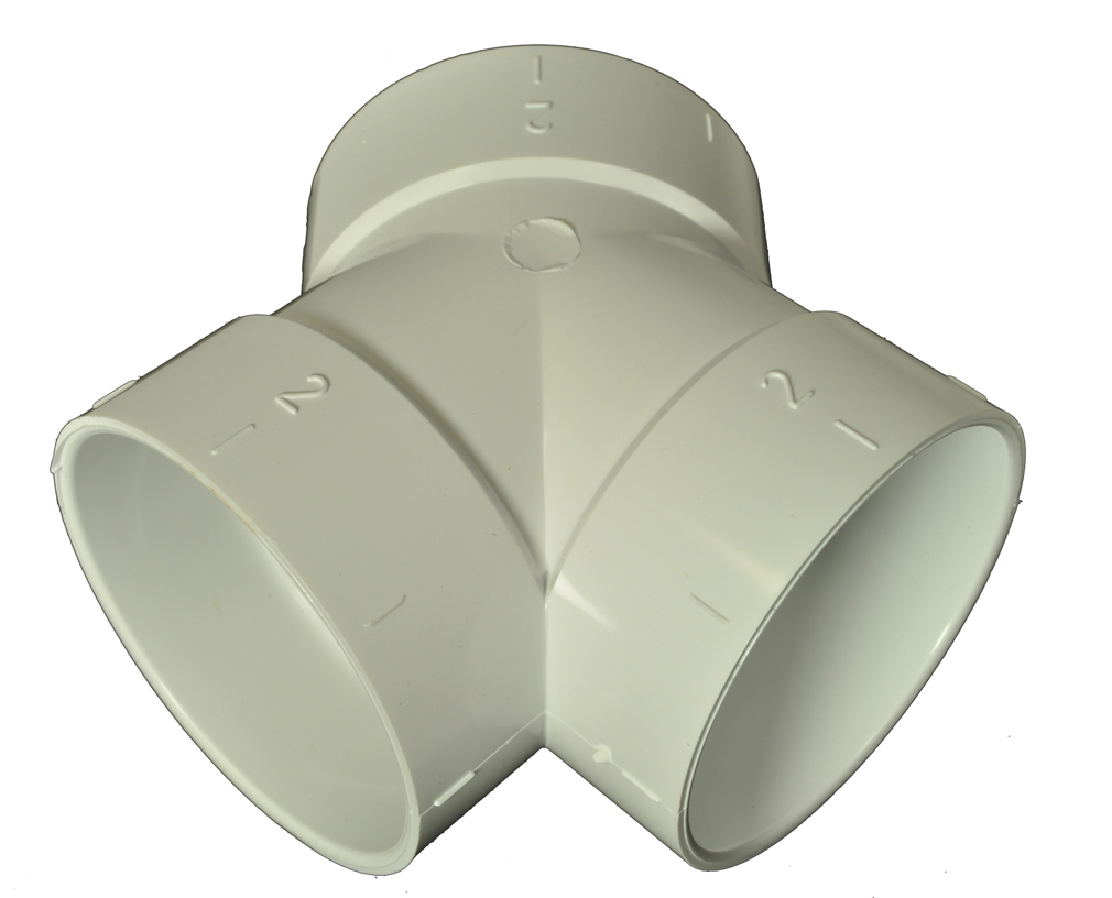 Generic Central Vacuum PVC 2 Inch 3 way Coupling Elbow CV-8070